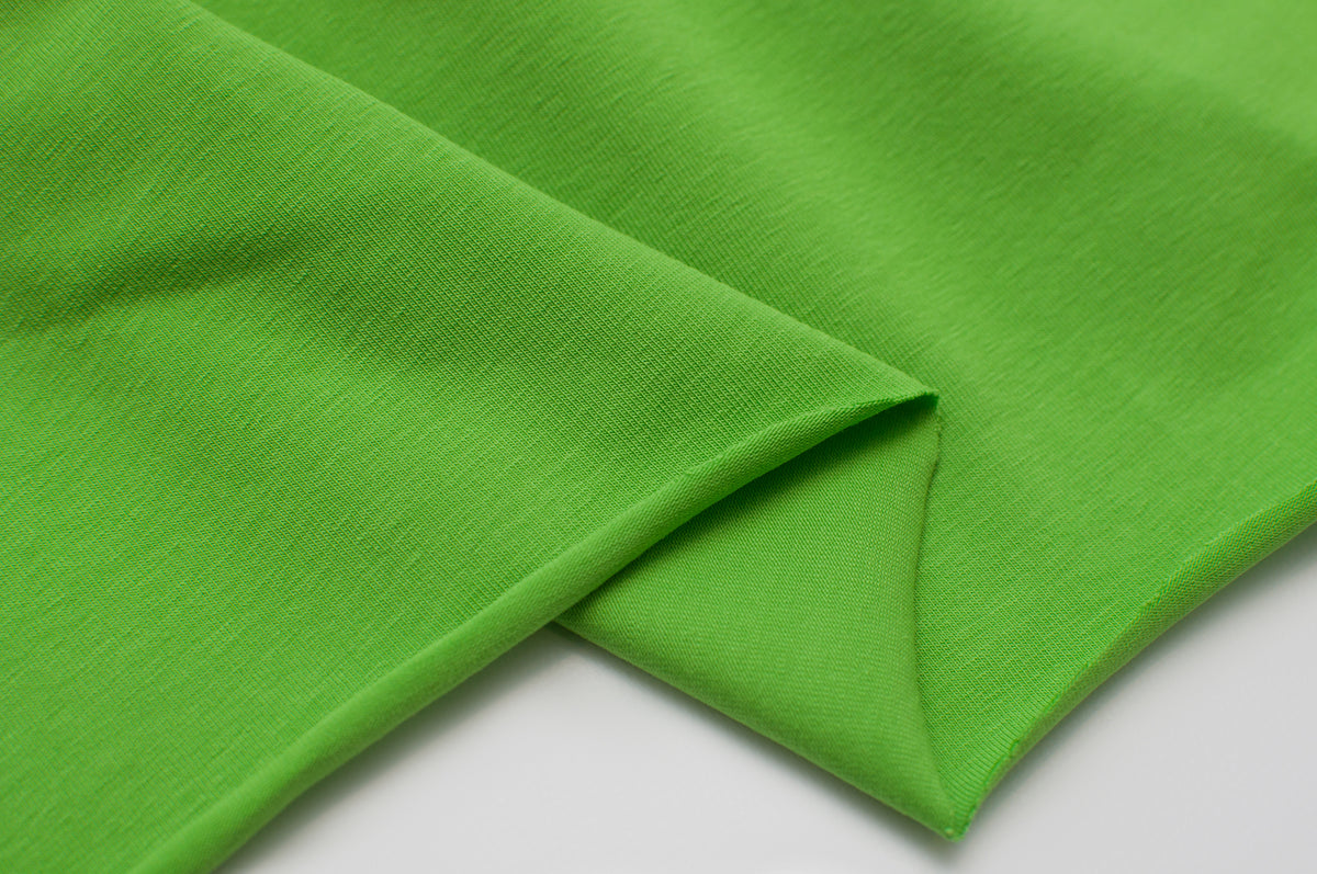 Plain lime green jersey fabric – Petite Pelure