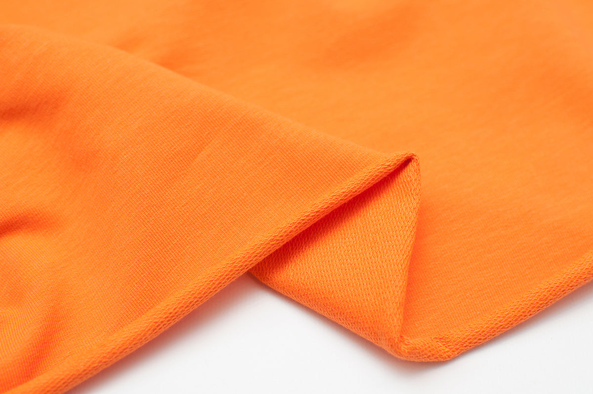 Tissu french terry orange – Petite Pelure